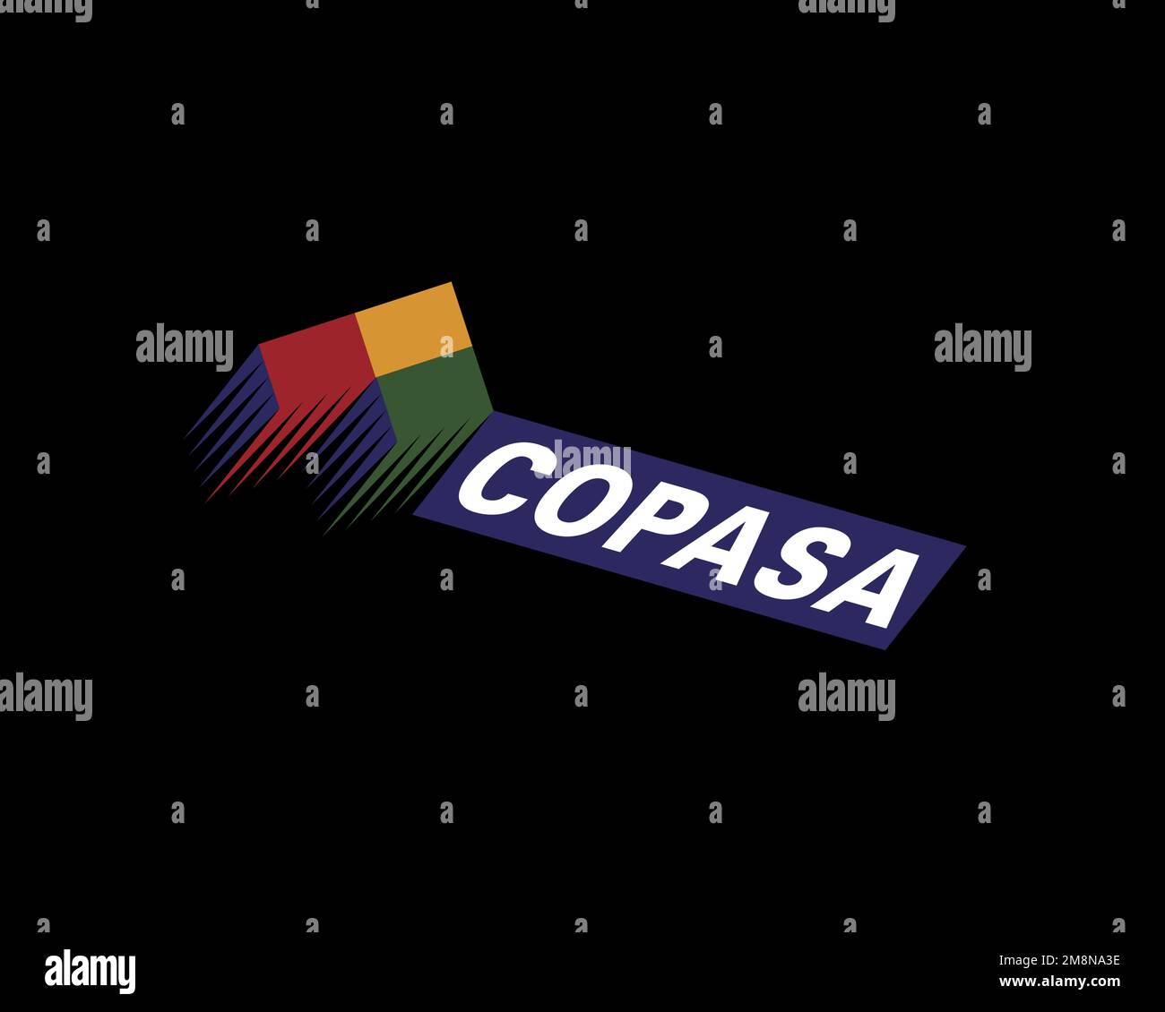 COPASA, rotated logo, black background B Stock Photo - Alamy