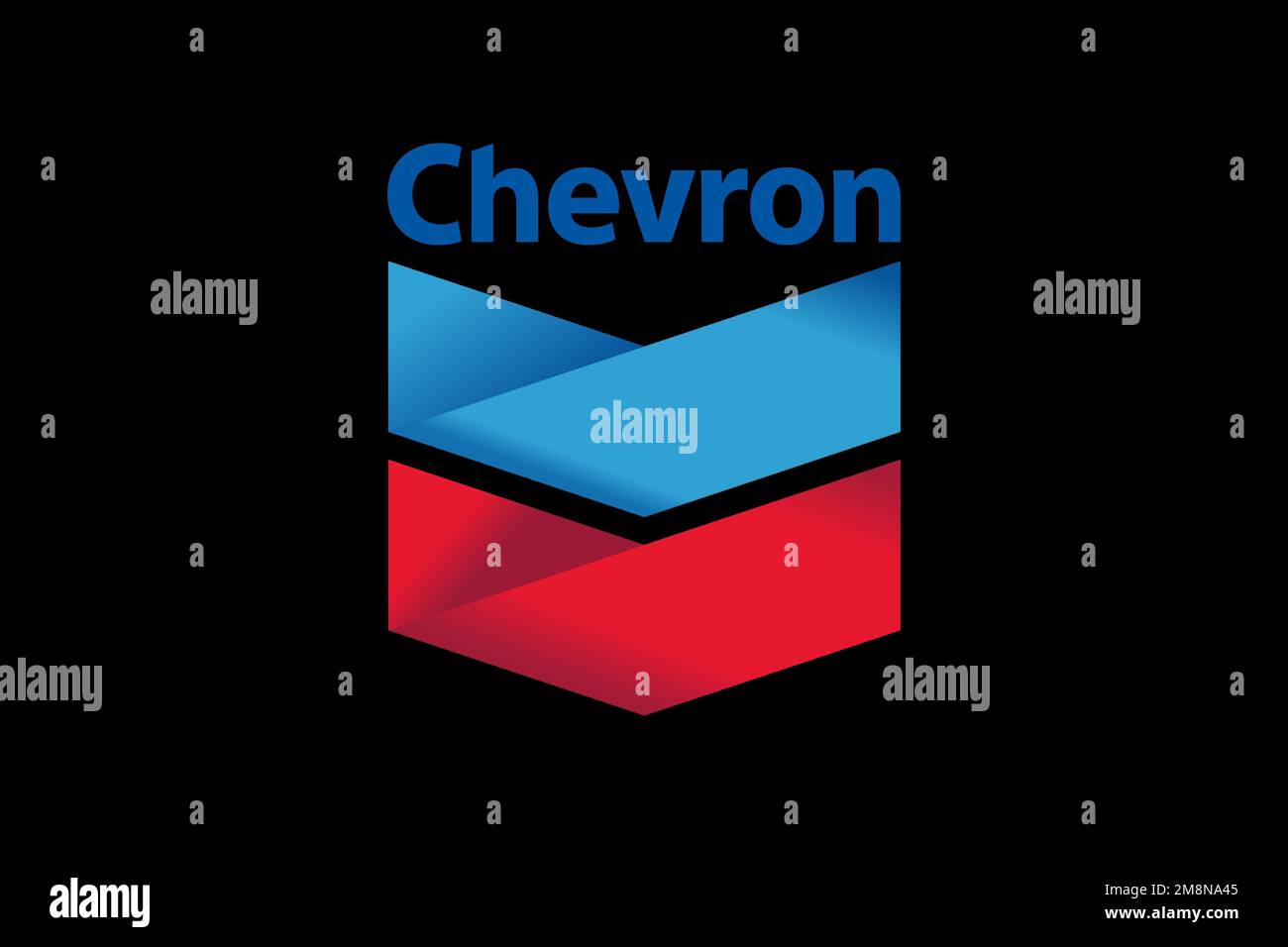 Chevron Corporation, Logo, Black background Stock Photo - Alamy