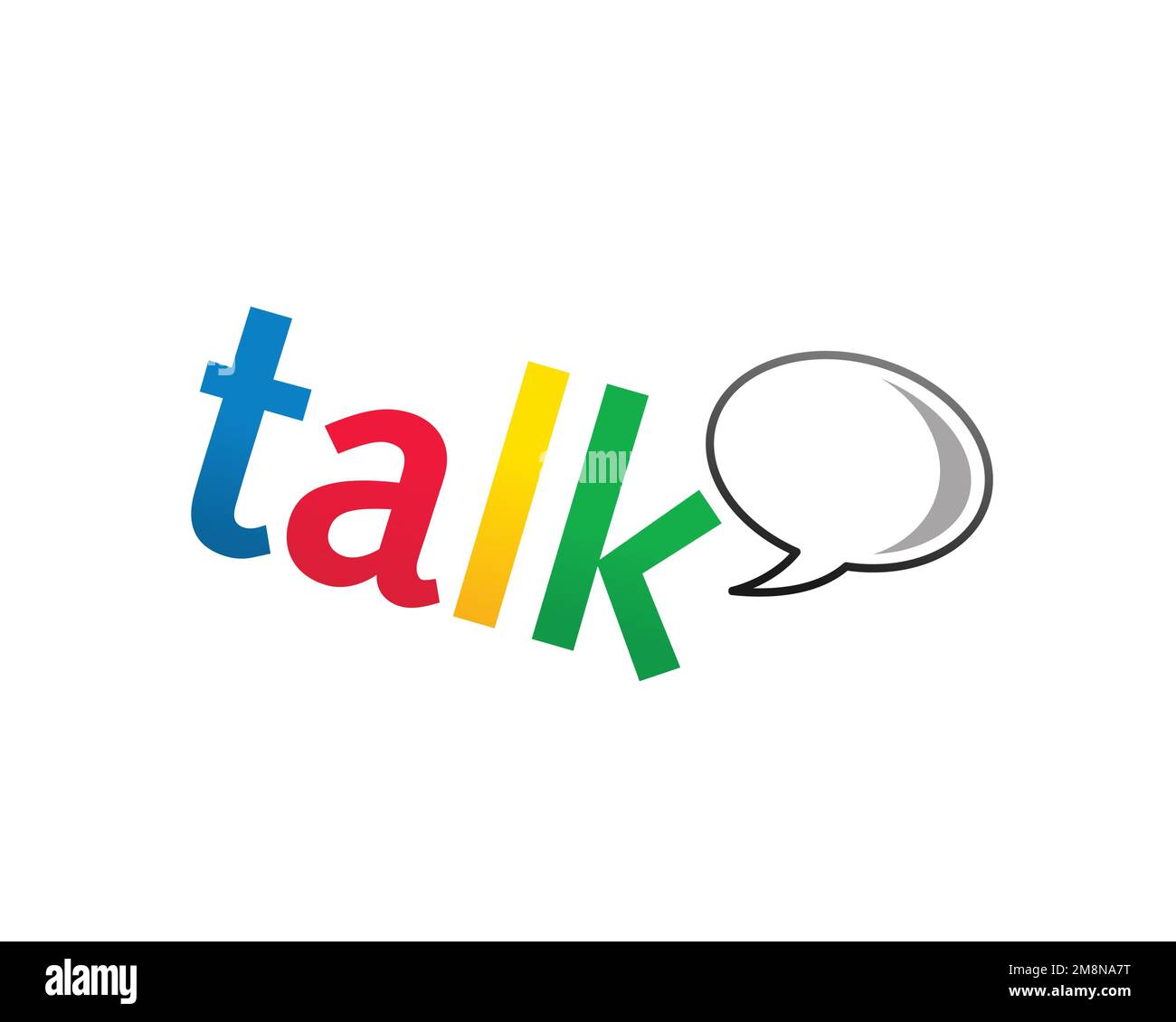 Google Talk, rotated logo, white background B Stock Photo - Alamy