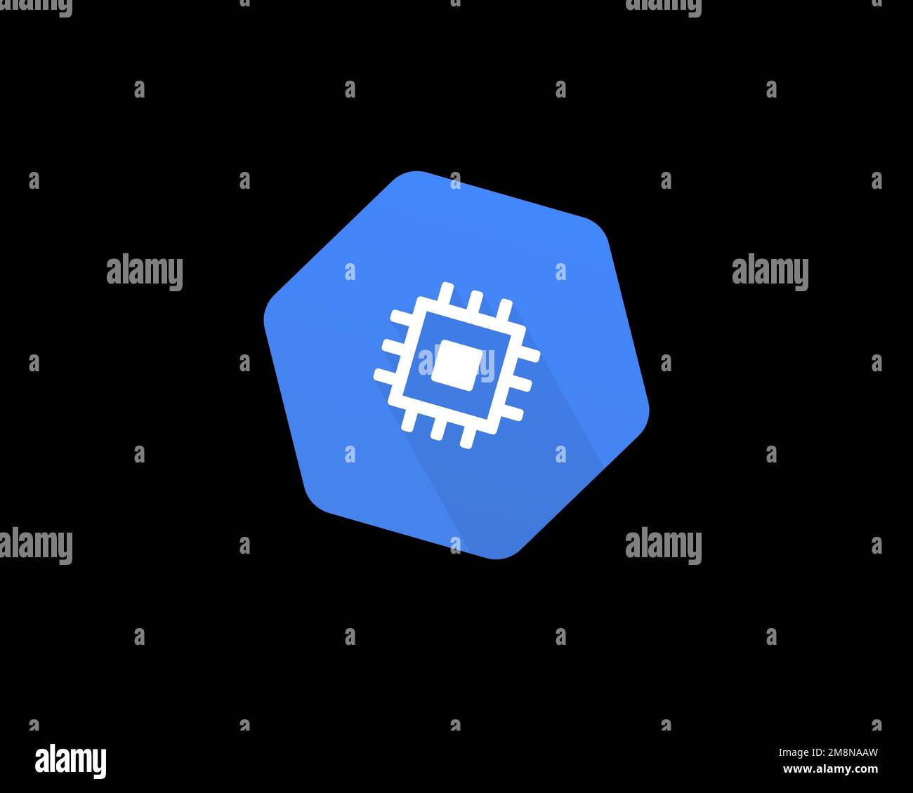 Google Compute Engine, rotated logo, black background B Stock Photo - Alamy