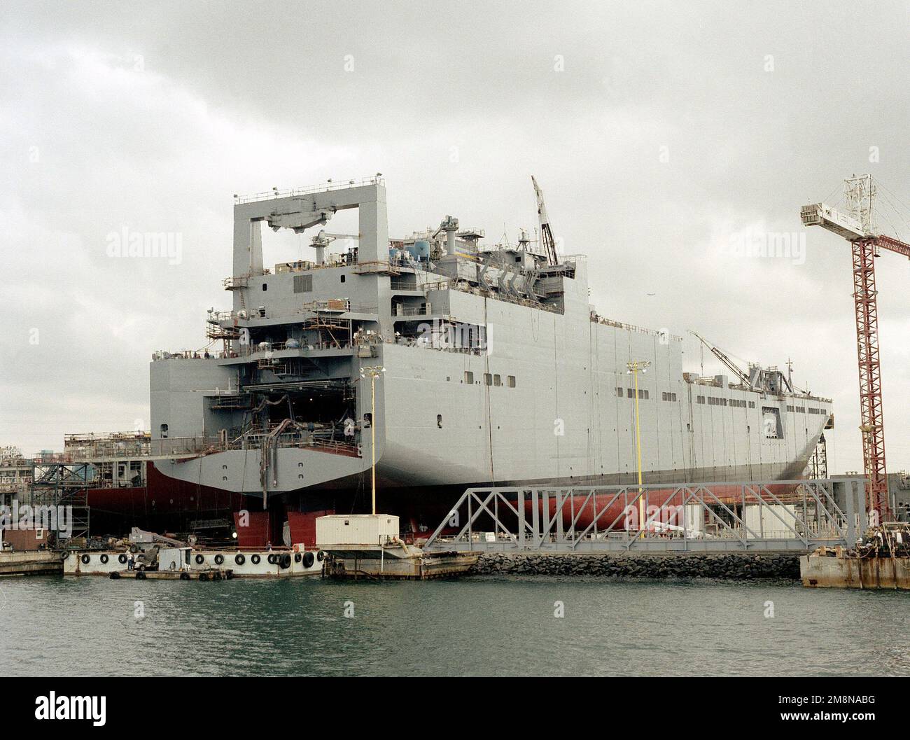Starboard quarter view of the Military Sealift Command (MSC) strategic heavy lift ship USNS DAHL ...