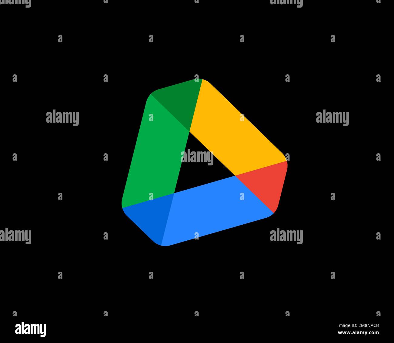 Google Drive, rotated logo, black background Stock Photo - Alamy
