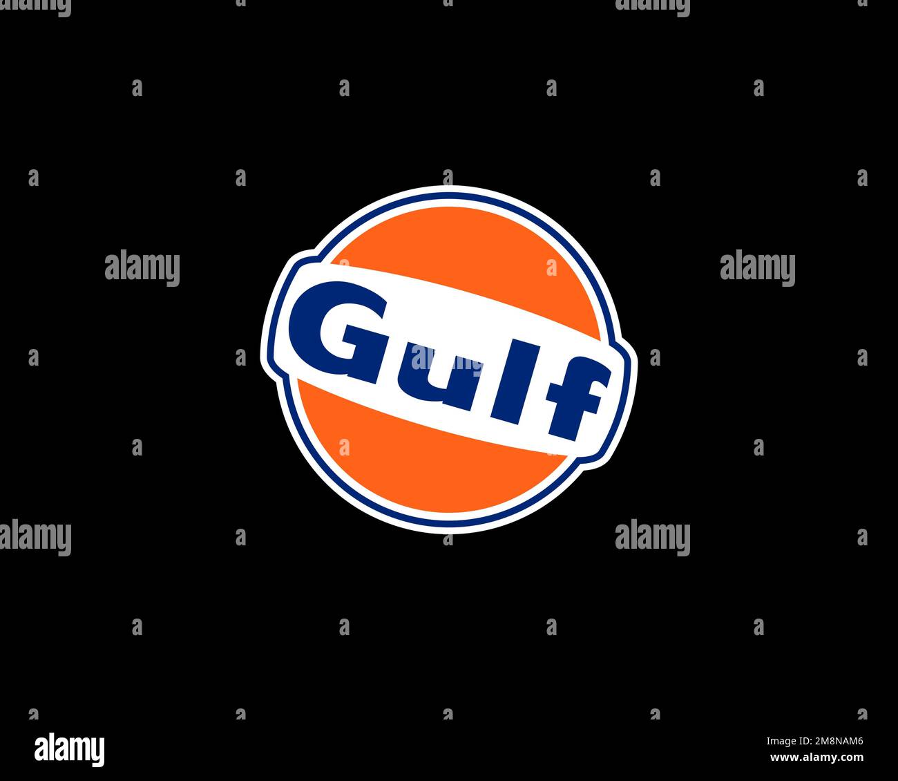 Gulf Oil, rotated logo, black background B Stock Photo - Alamy