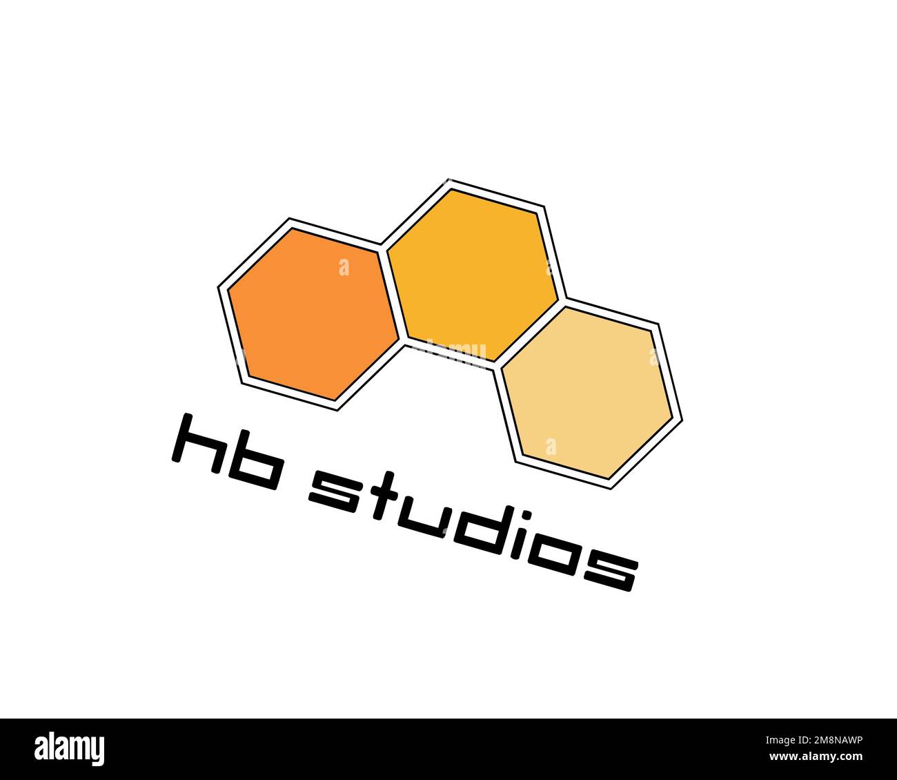 HB Studios, rotated logo, white background B Stock Photo - Alamy