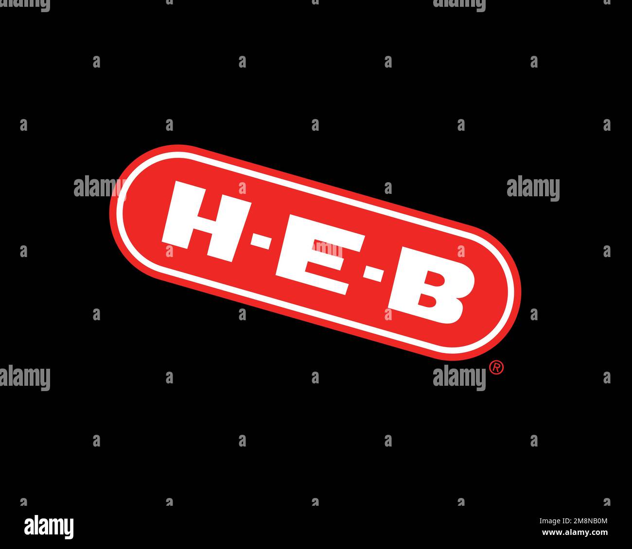 H E B, rotated logo, black background B Stock Photo - Alamy