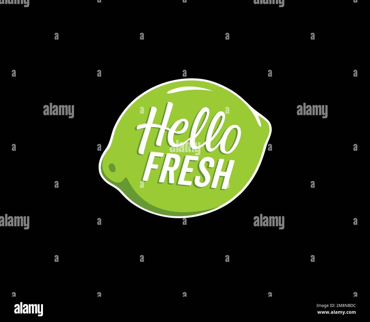HelloFresh, rotated logo, black background B Stock Photo - Alamy