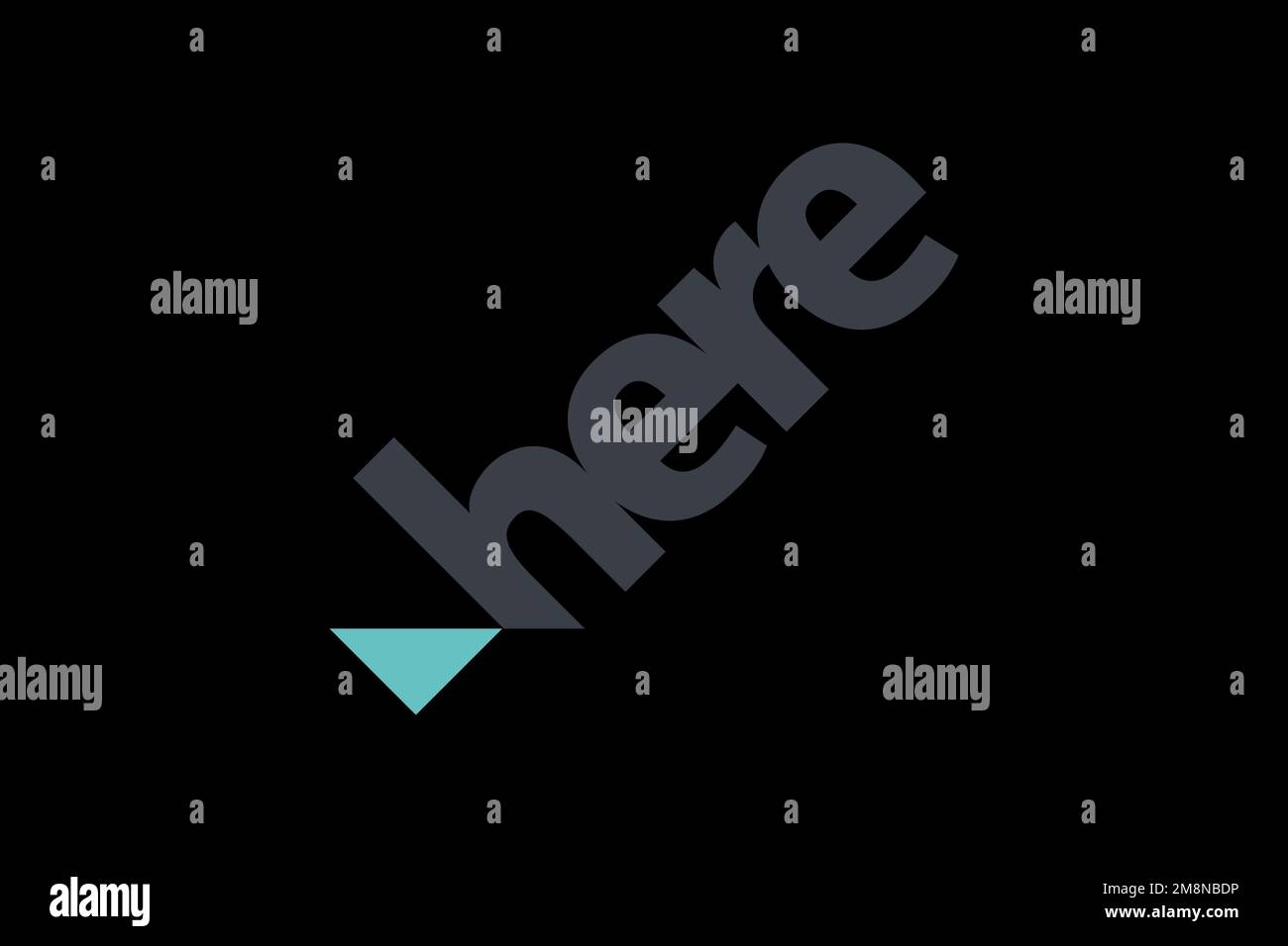 Here company, Logo, Black background Stock Photo - Alamy