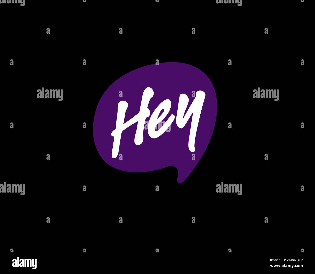 Hey company, rotated logo, black background Stock Photo - Alamy