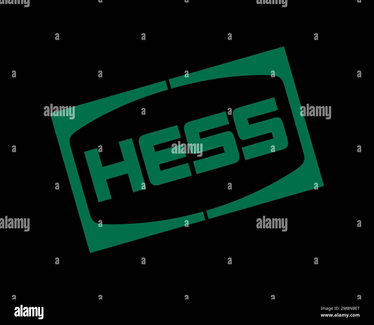 Hess Corporation, rotated logo, black background Stock Photo - Alamy