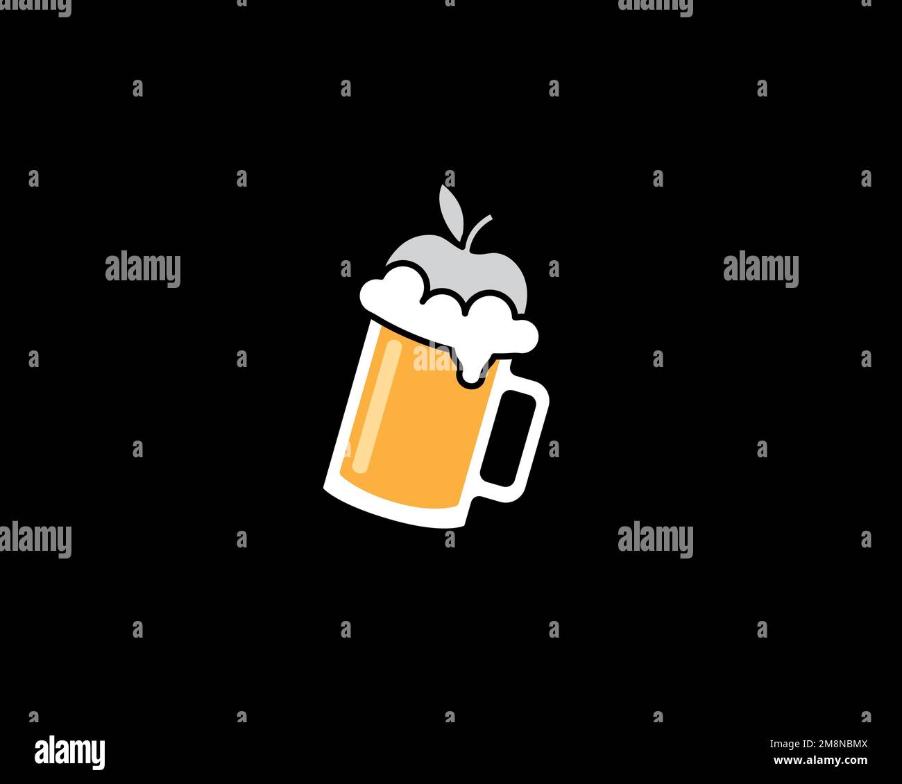 Homebrew package manager, rotated logo, black background B Stock Photo ...