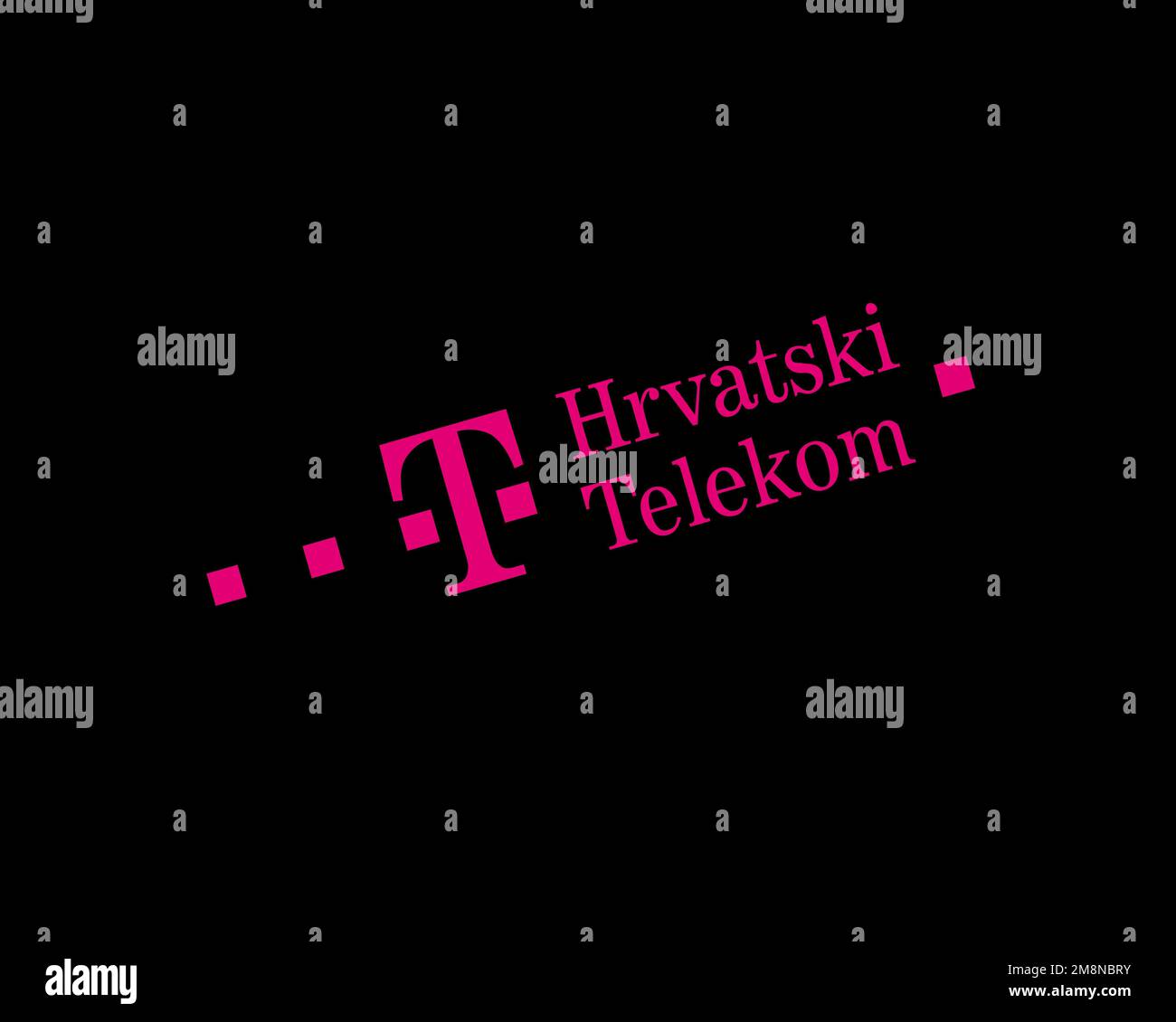 Hrvatski Telekom, rotated logo, black background Stock Photo - Alamy