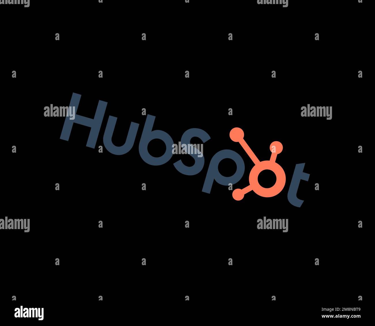 HubSpot, rotated logo, black background B Stock Photo - Alamy