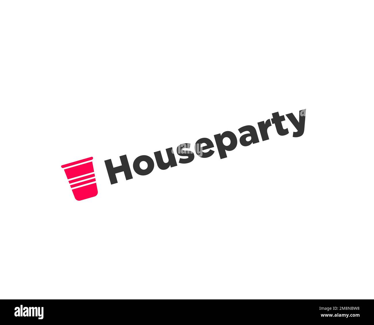 Houseparty app, rotated logo, white background Stock Photo - Alamy