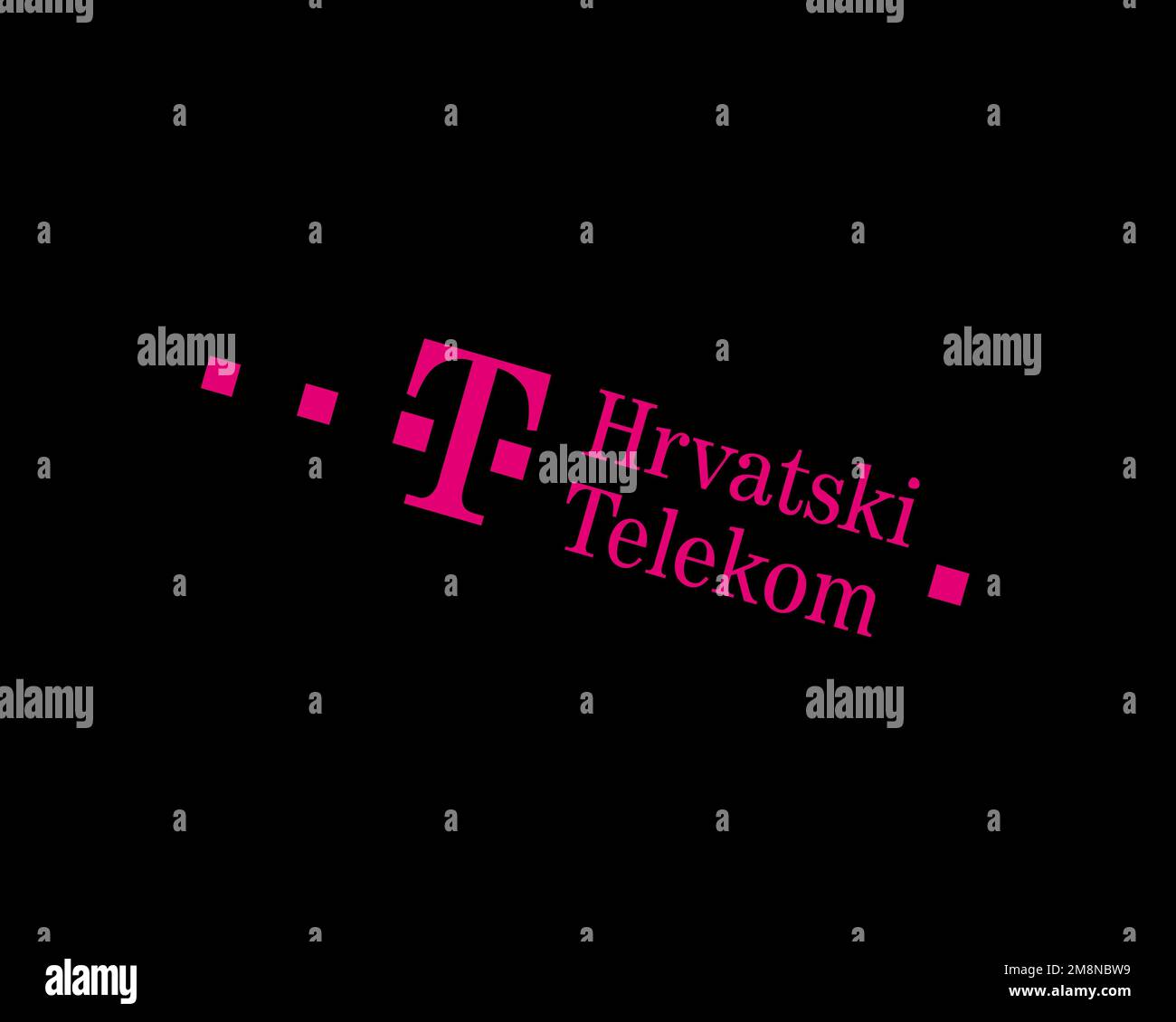 Hrvatski Telekom, rotated logo, black background B Stock Photo - Alamy