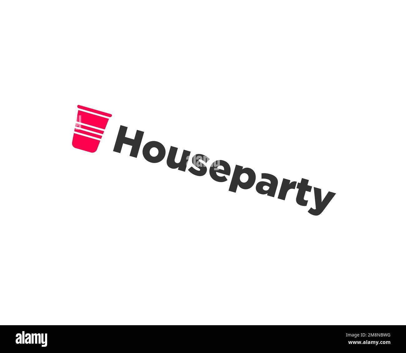 Houseparty app, rotated logo, white background B Stock Photo - Alamy
