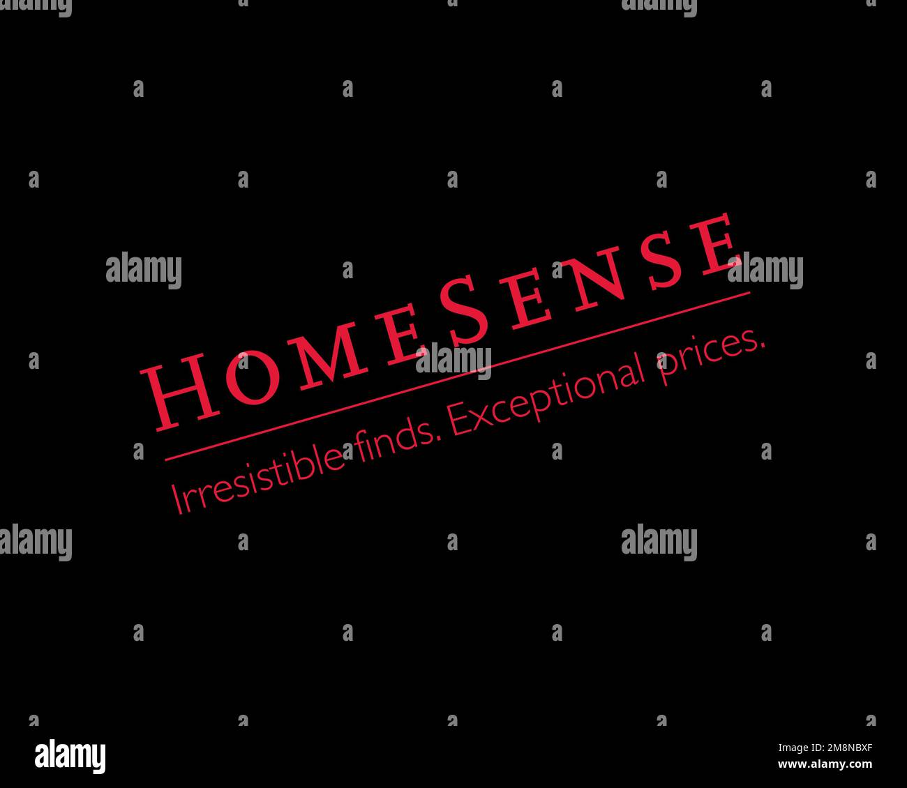HomeSense, rotated logo, black background Stock Photo - Alamy