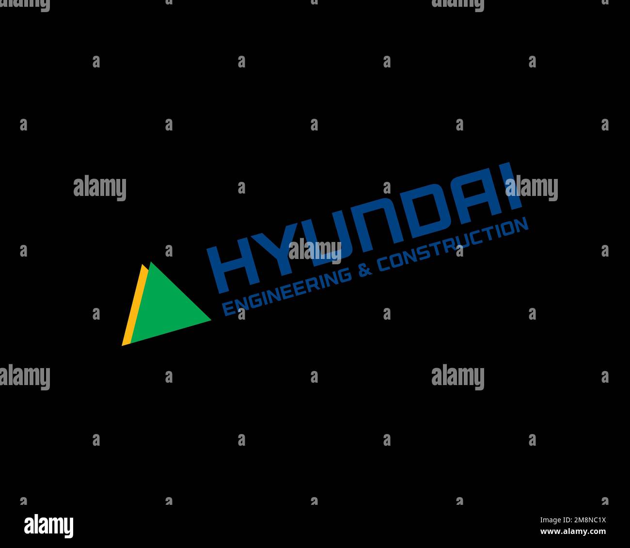 Hyundai Engineering & Construction, rotated logo, black background ...