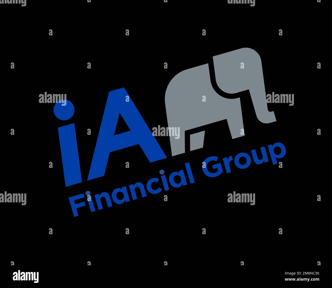 IA Financial Group, rotated logo, black background Stock Photo - Alamy