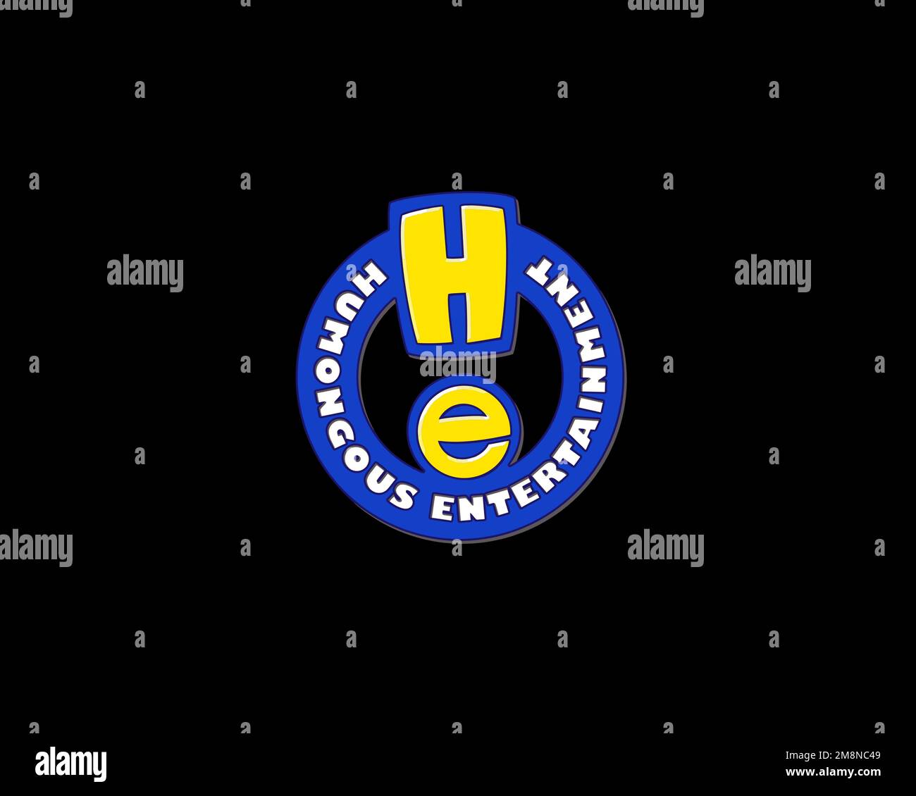 Humongous Entertainment, Rotated Logo, Black Background Stock Photo - Alamy