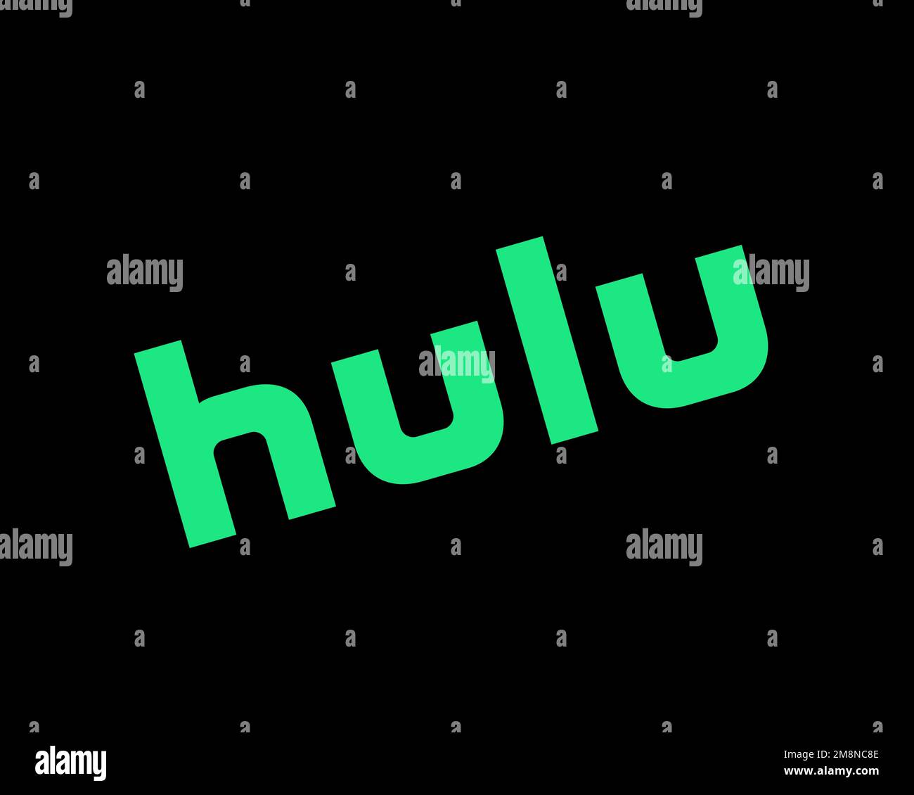 Hulu, rotated logo, black background Stock Photo - Alamy