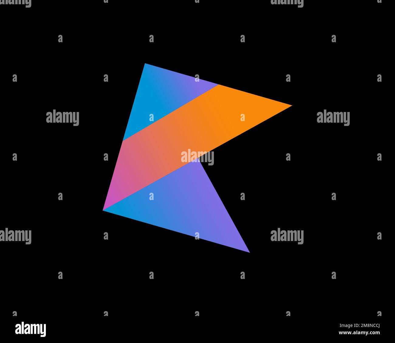 Kotlin programming language, rotated logo, black background B Stock ...