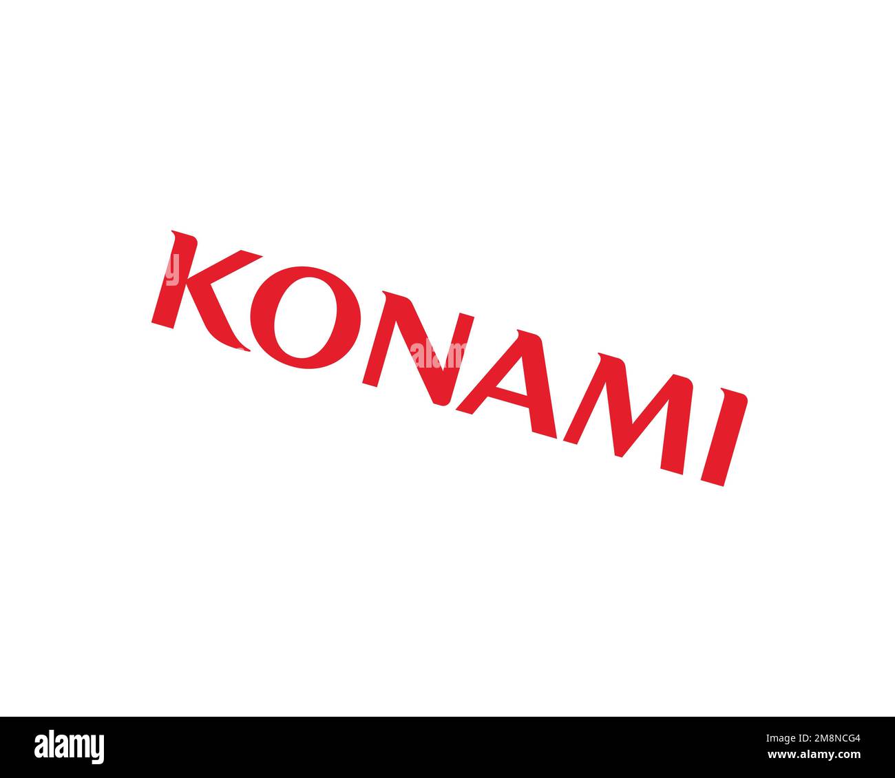 Konami, rotated logo, white background B Stock Photo - Alamy
