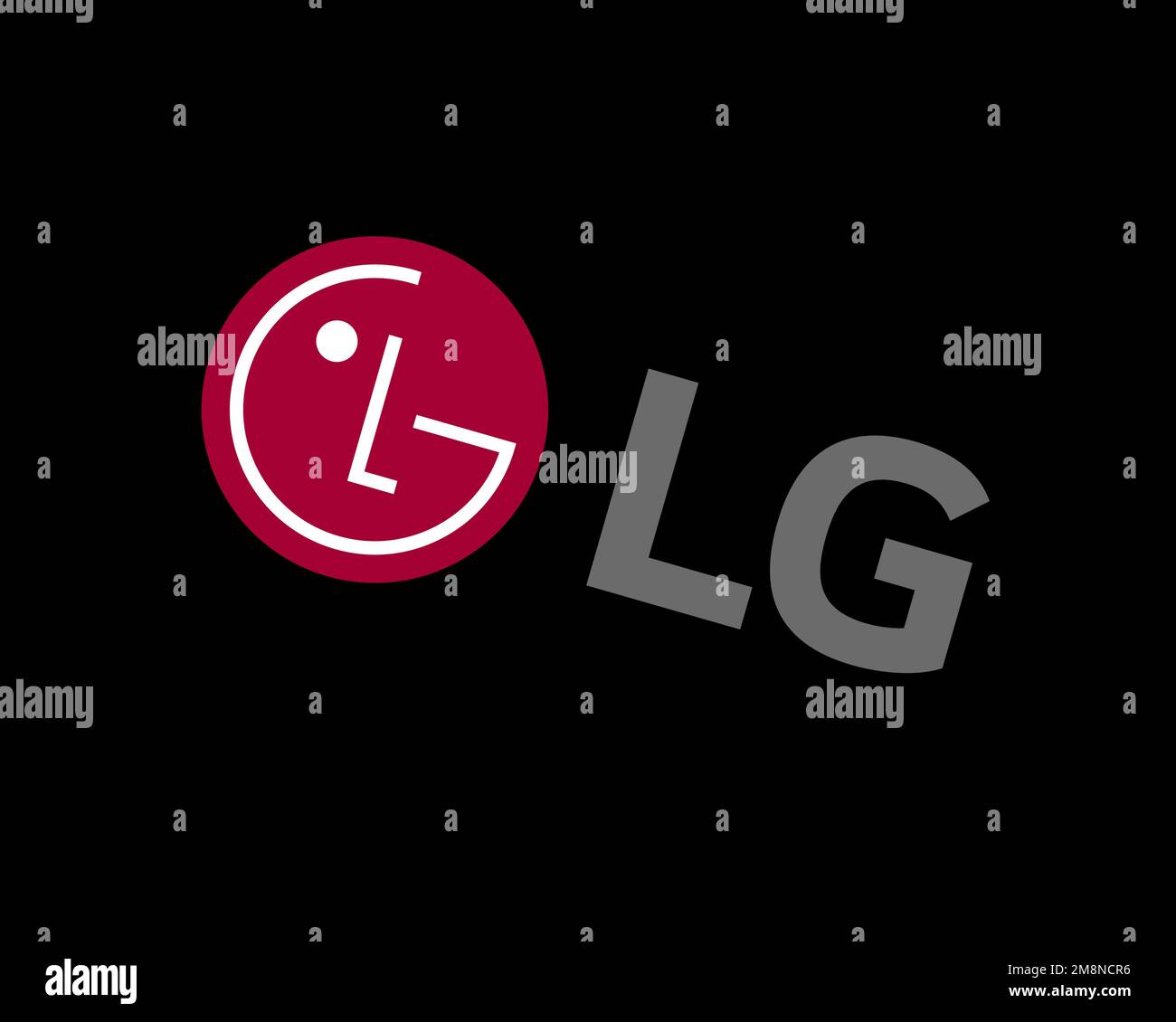 LG Corporation, rotated logo, black background B Stock Photo - Alamy