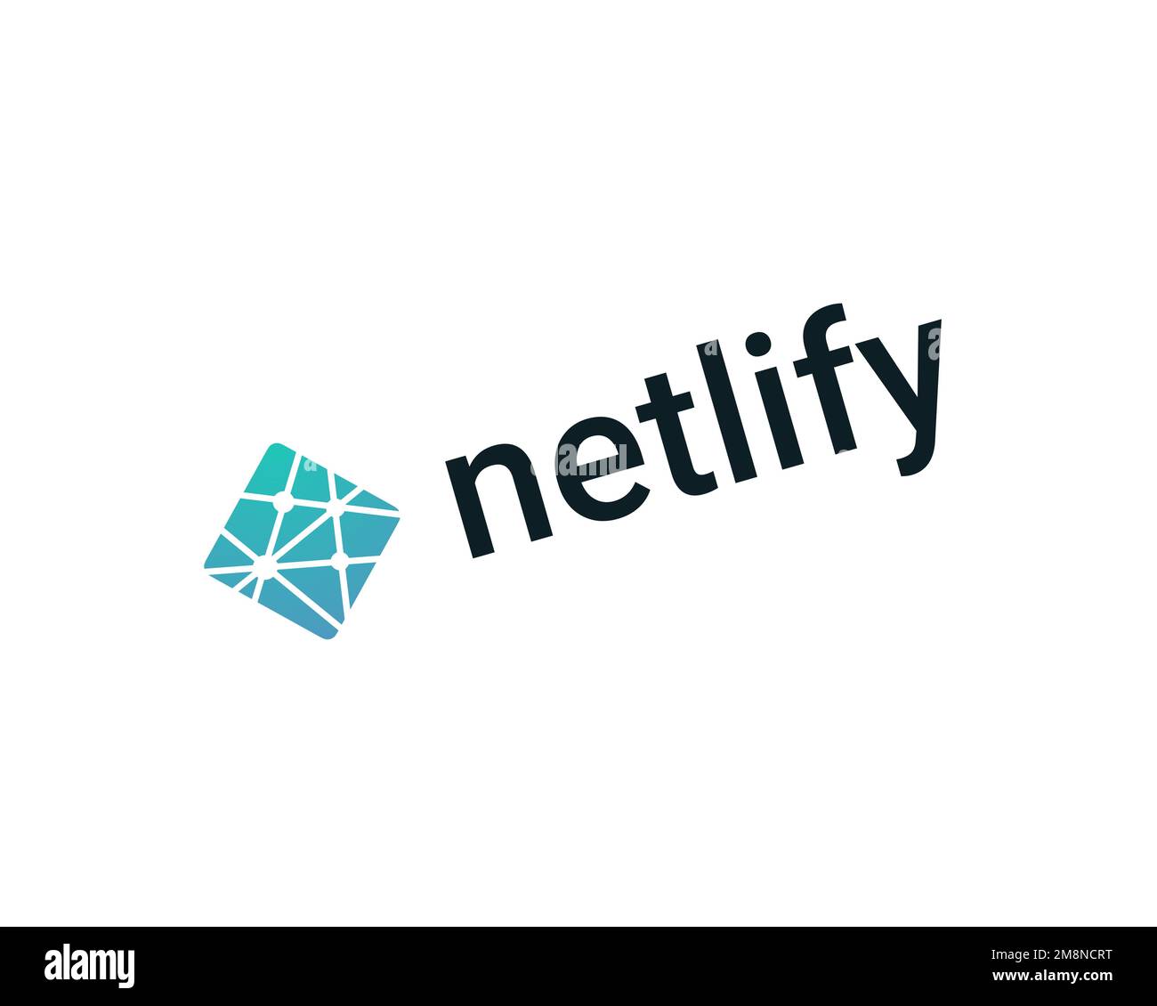 Netlify, rotated logo, white background Stock Photo - Alamy