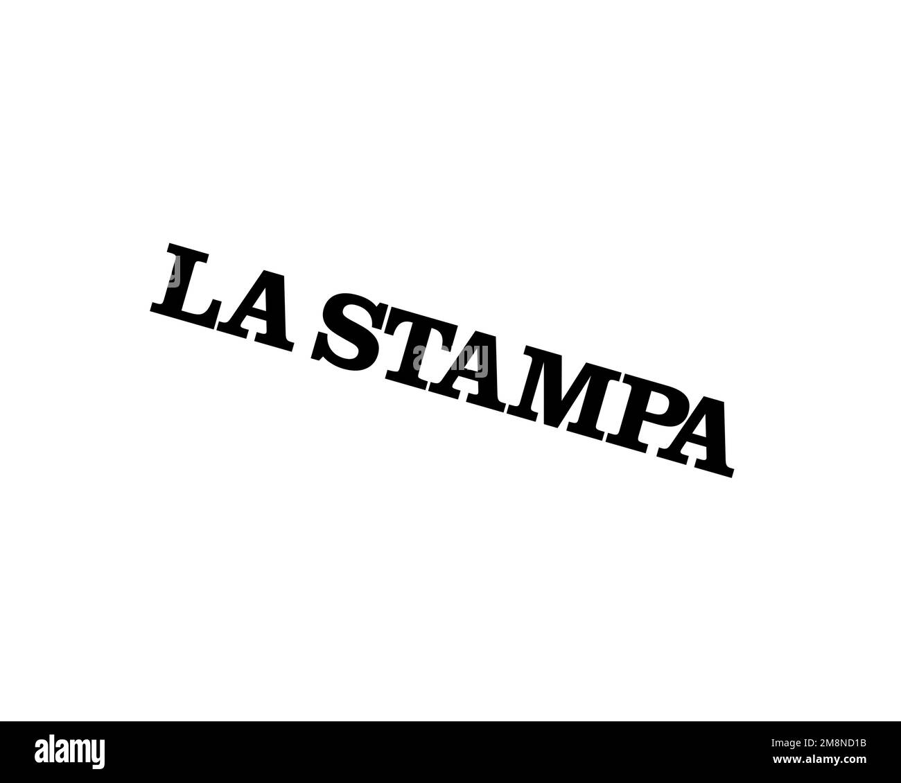 La Stampa, rotated logo, white background B Stock Photo - Alamy