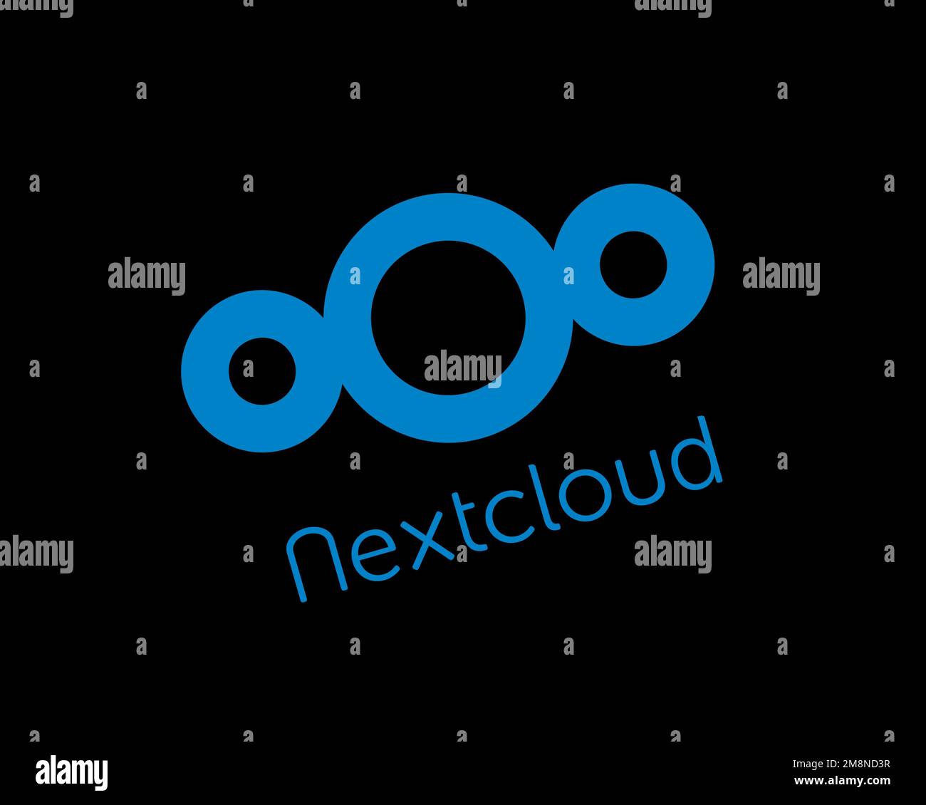Nextcloud, rotated logo, black background Stock Photo - Alamy