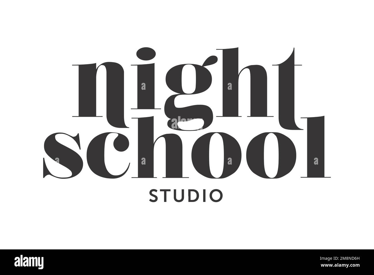 Night School Studio, Logo, White Background Stock Photo - Alamy