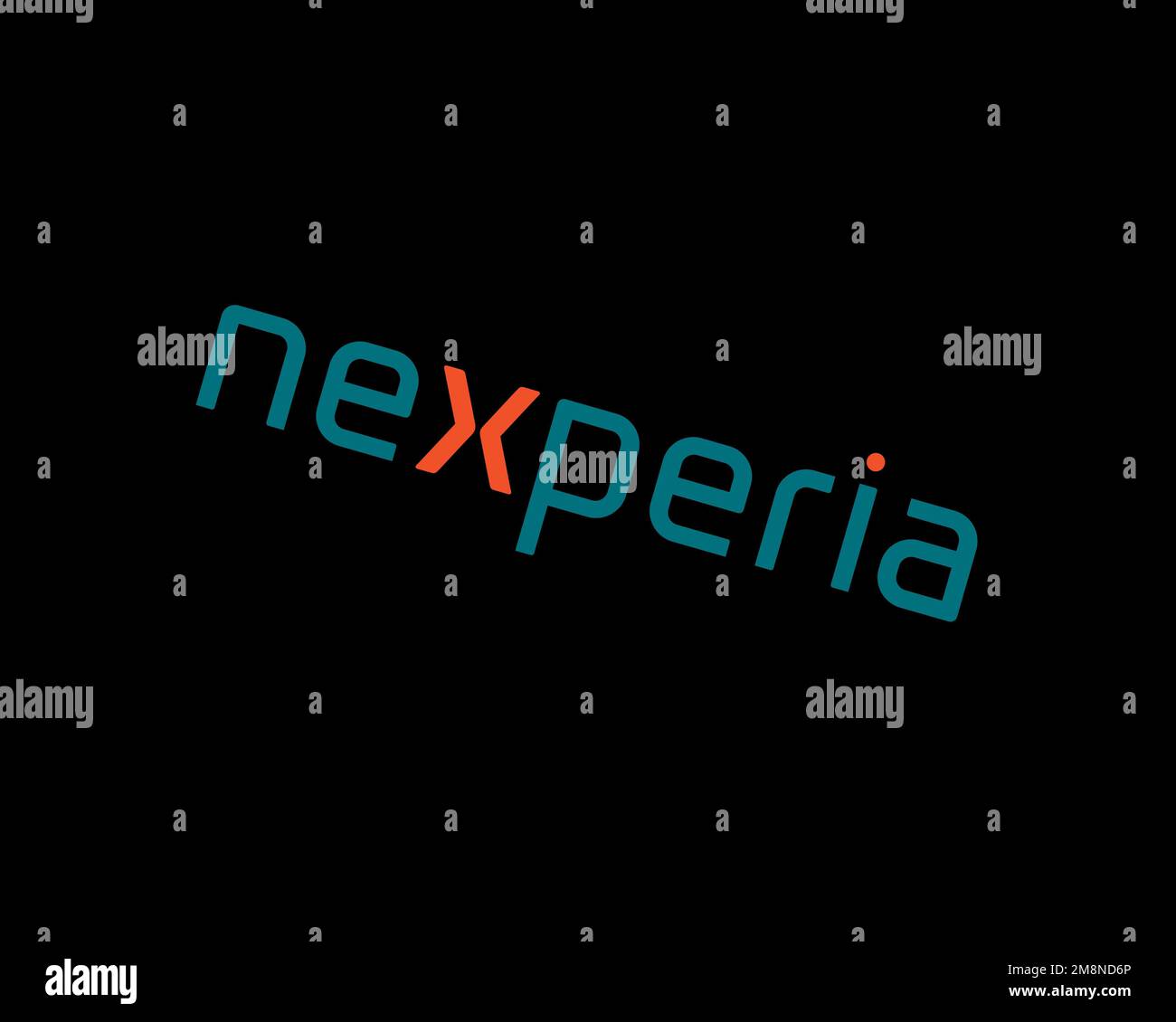 Nexperia, rotated logo, black background B Stock Photo - Alamy