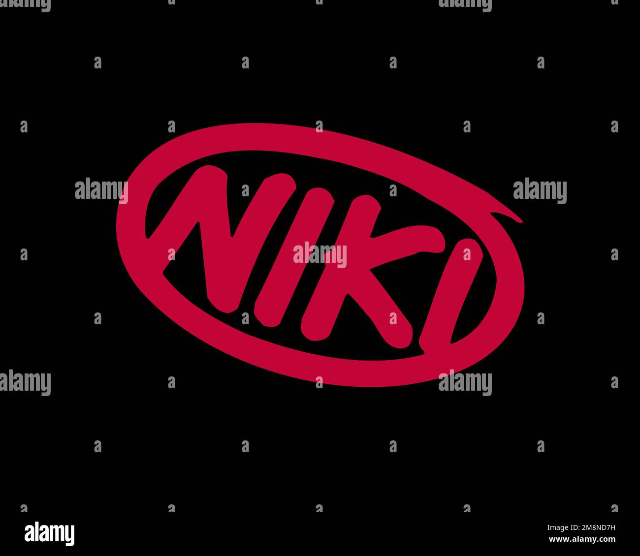 Niki airline, rotated logo, black background B Stock Photo - Alamy