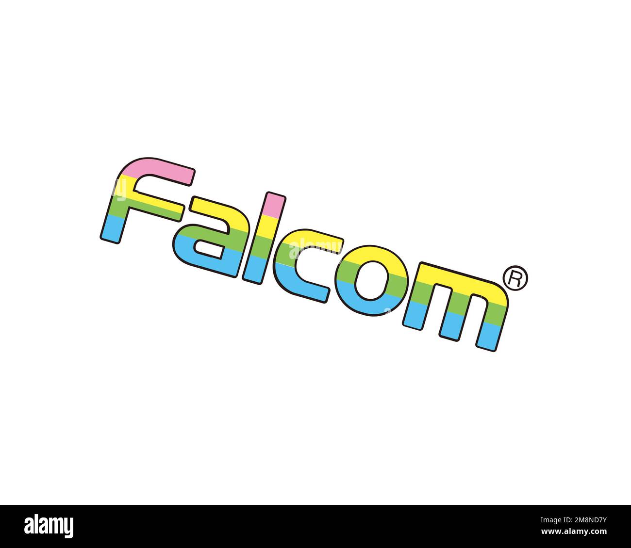 Nihon Falcom, rotated logo, white background B Stock Photo - Alamy