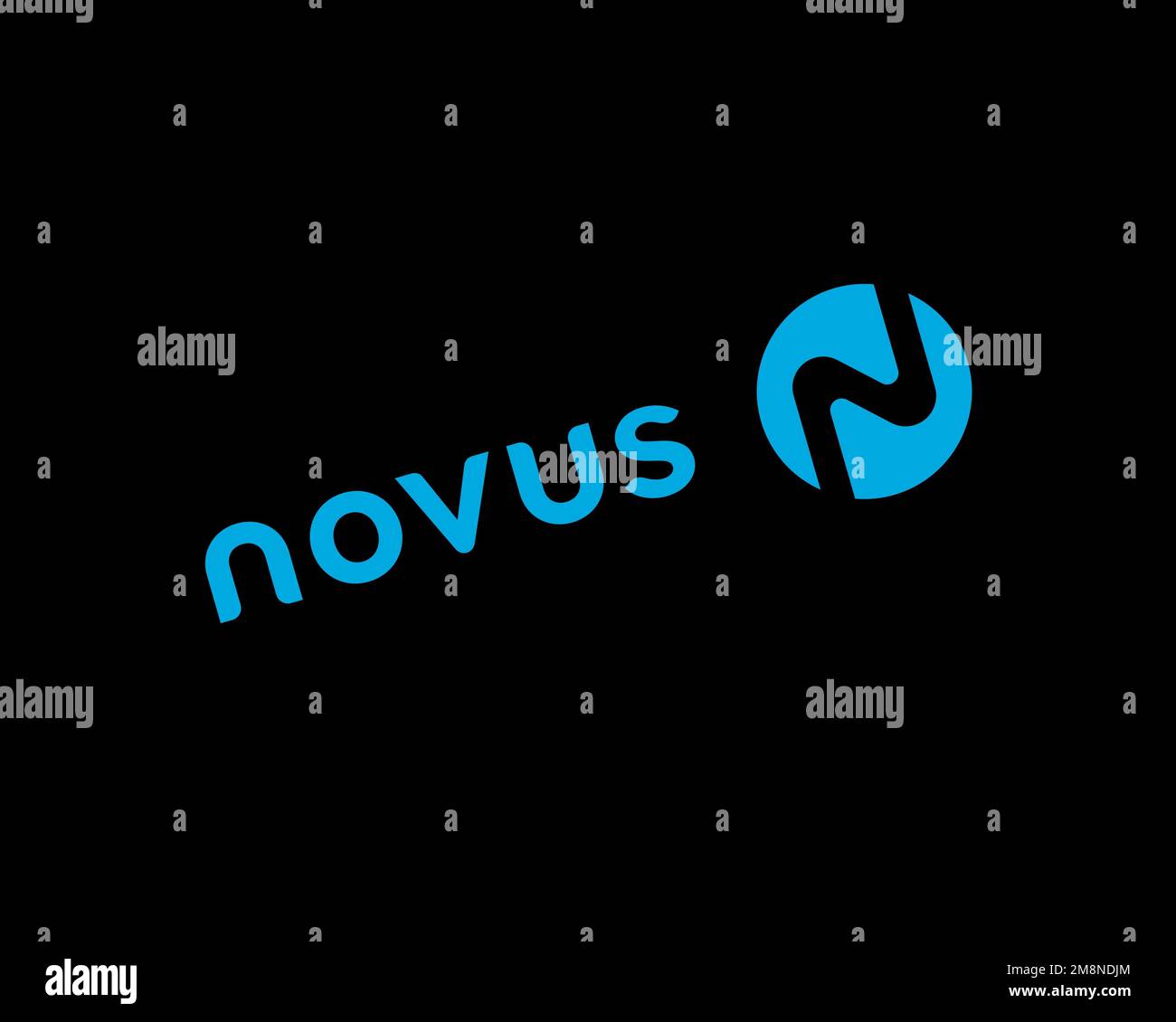 Novus Entertainment Company, Rotated Logo, Black Background Stock Photo ...
