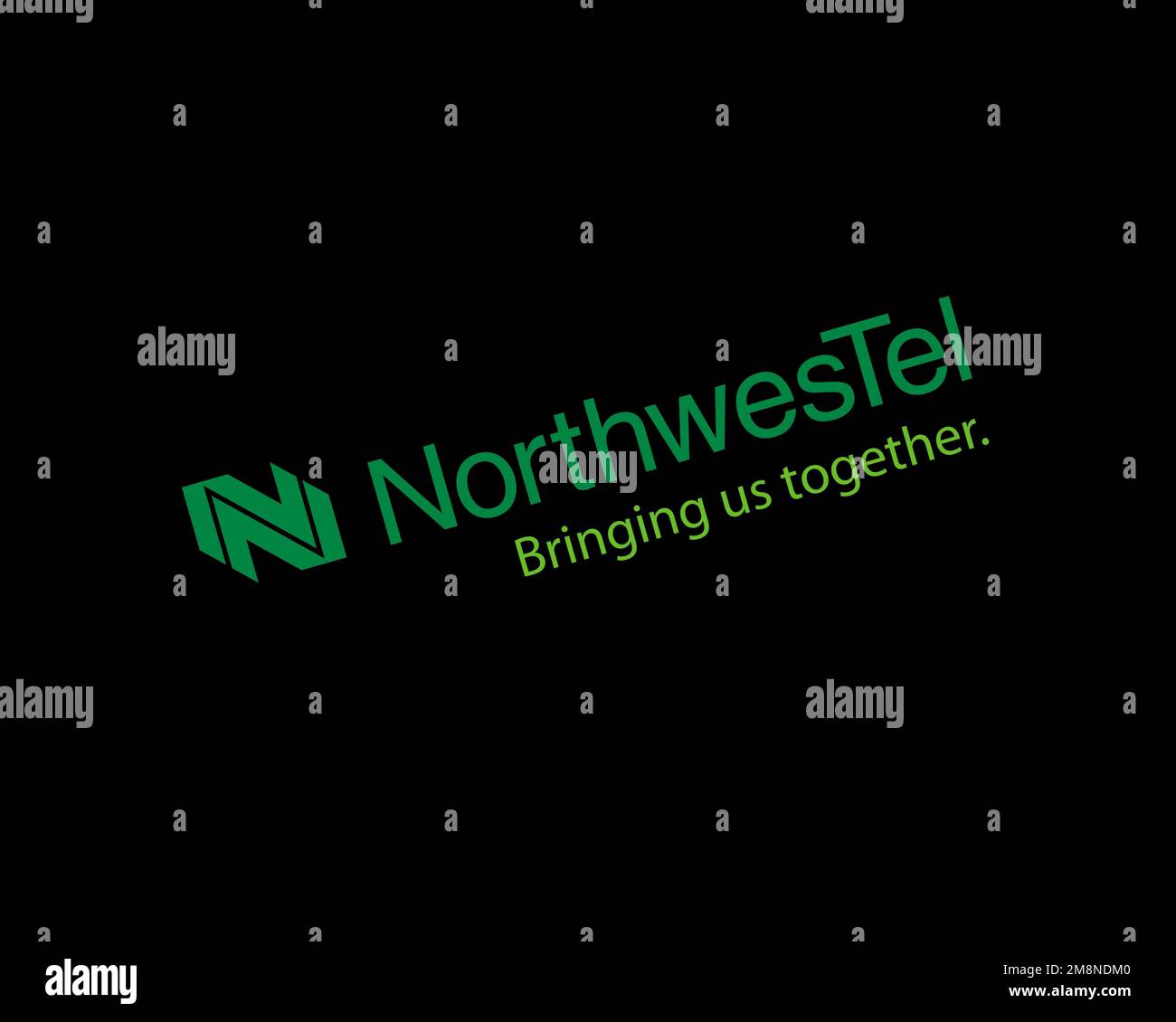 Northwestel, rotated logo, black background Stock Photo - Alamy