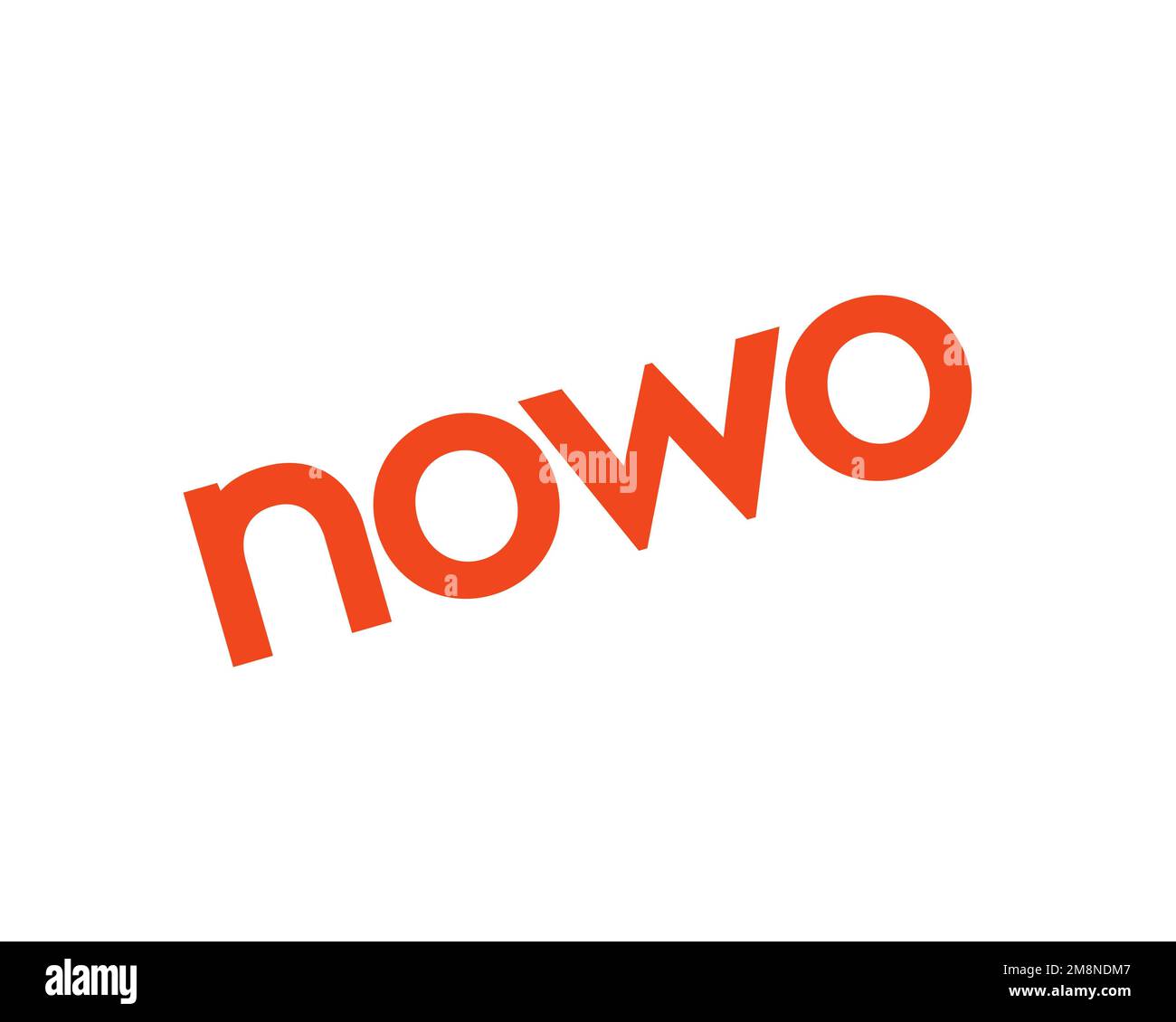 Nowo, rotated logo, white background Stock Photo - Alamy
