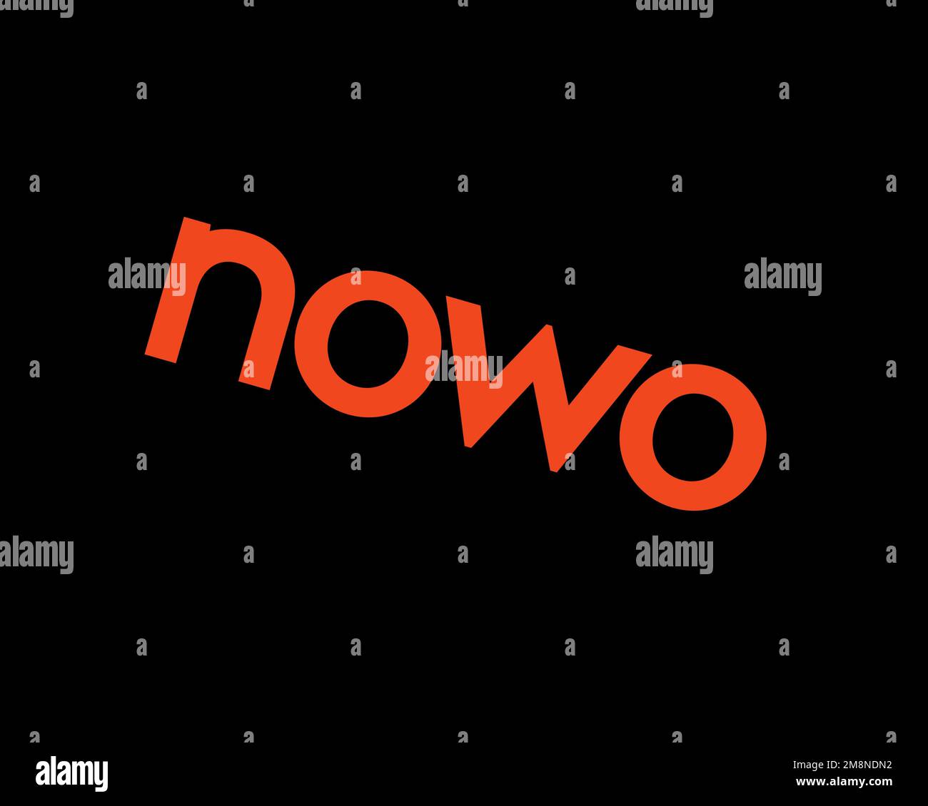 Nowo, rotated logo, black background B Stock Photo - Alamy