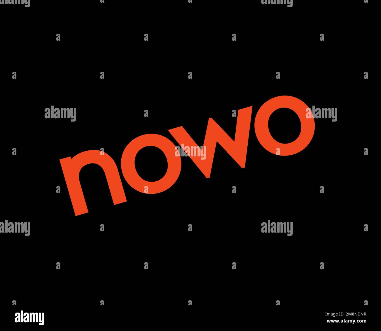 Nowo, rotated logo, black background Stock Photo - Alamy