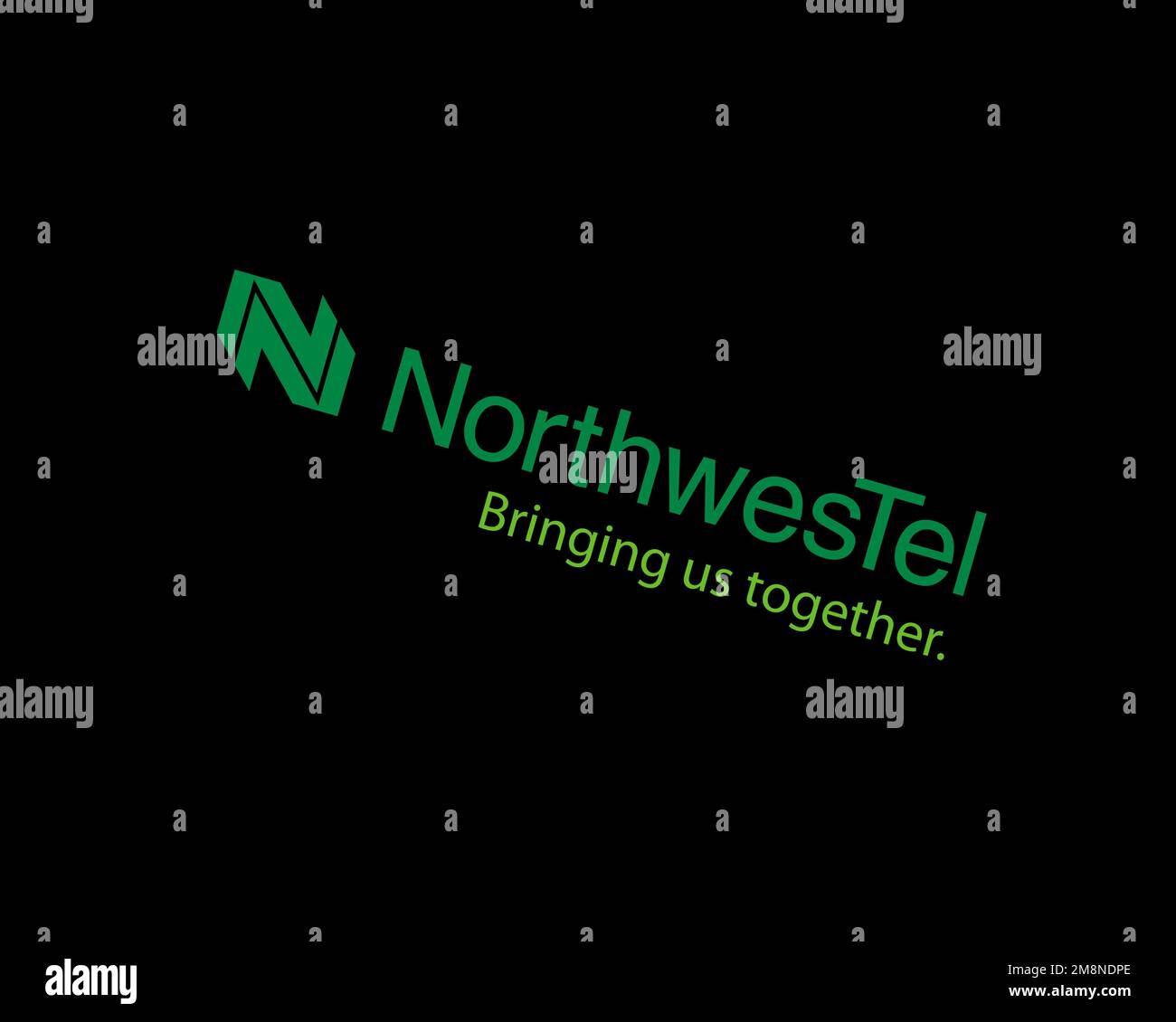 Northwestel, rotated logo, black background B Stock Photo - Alamy