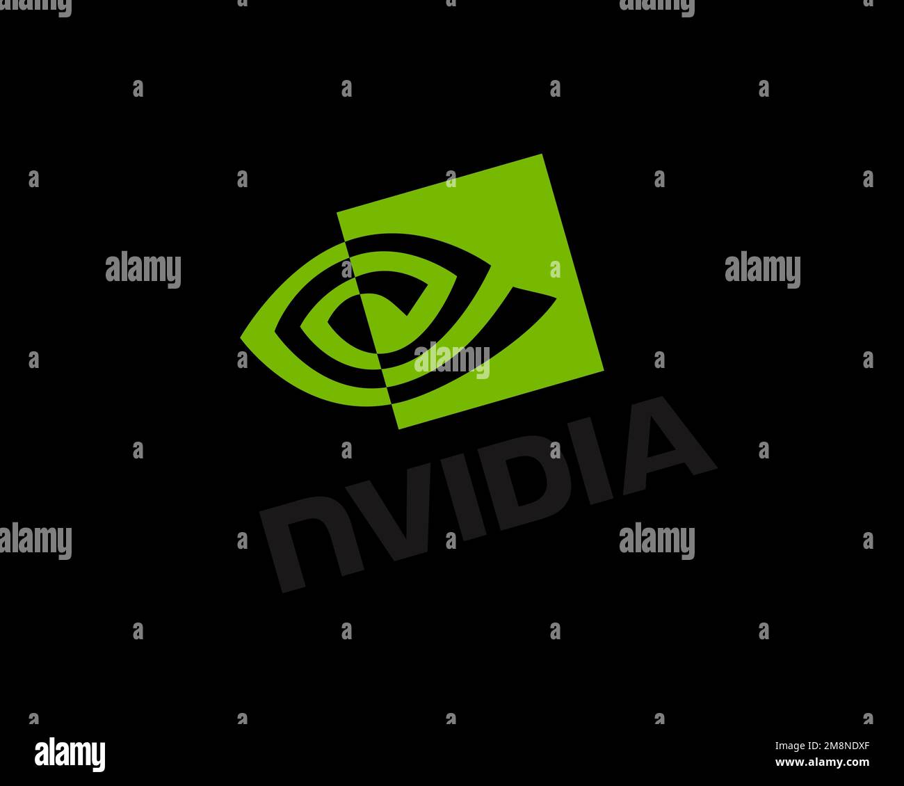 Nvidia, rotated logo, black background Stock Photo - Alamy