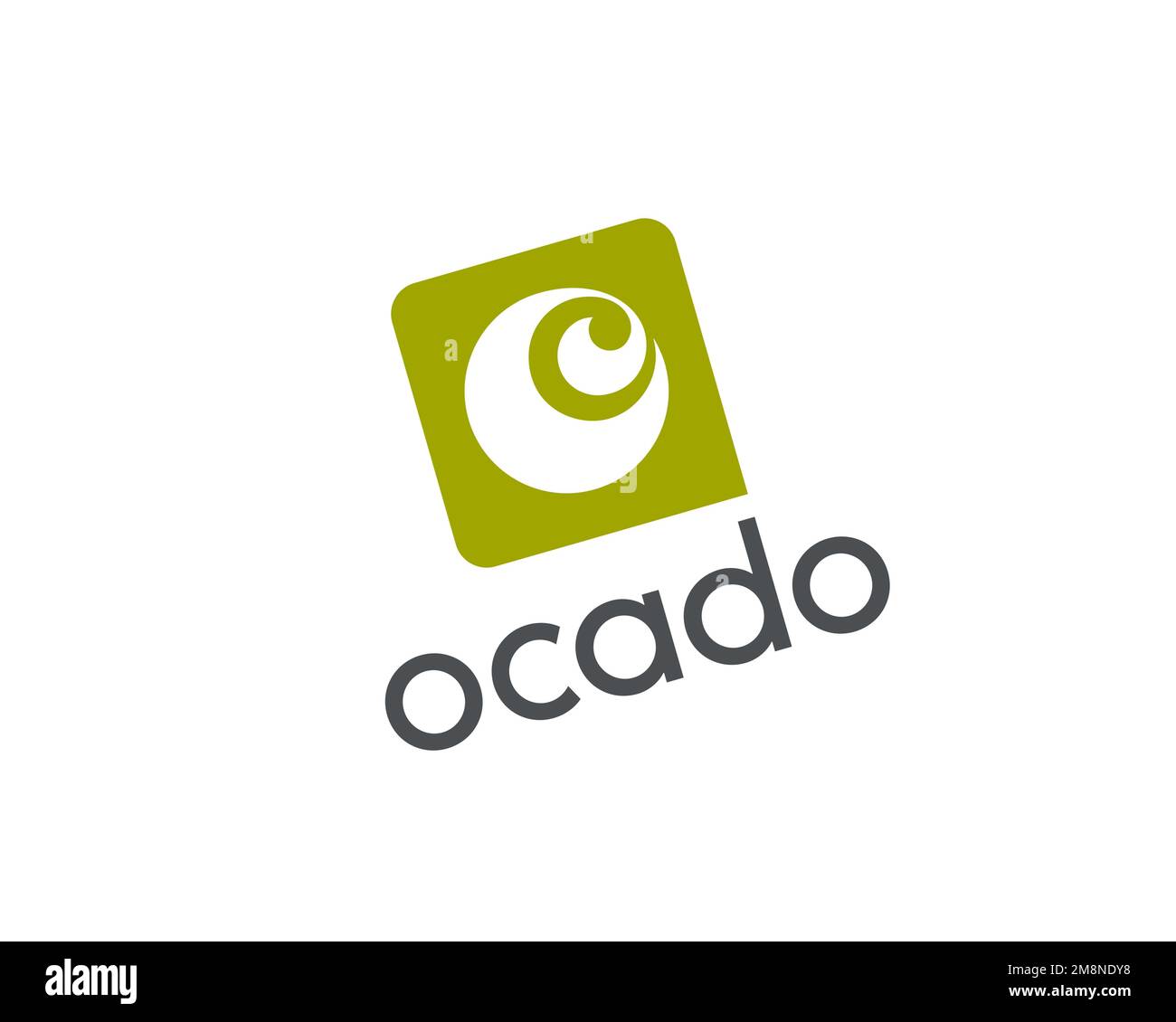 Ocado, rotated logo, white background Stock Photo - Alamy
