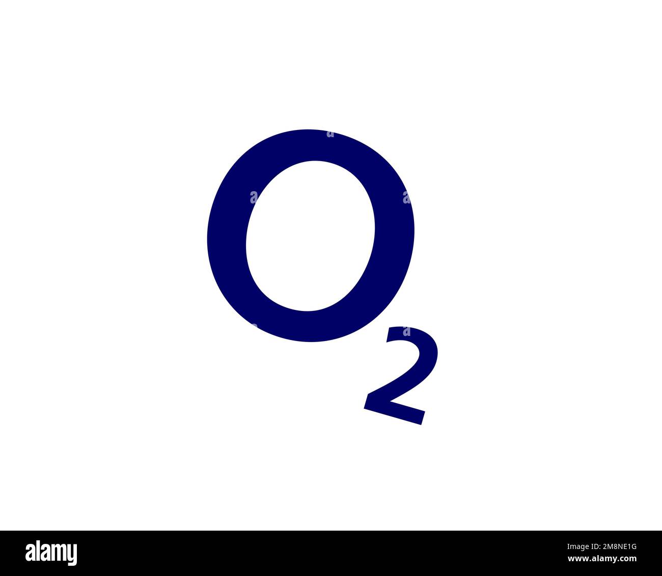 O2 brand, rotated logo, white background B Stock Photo - Alamy