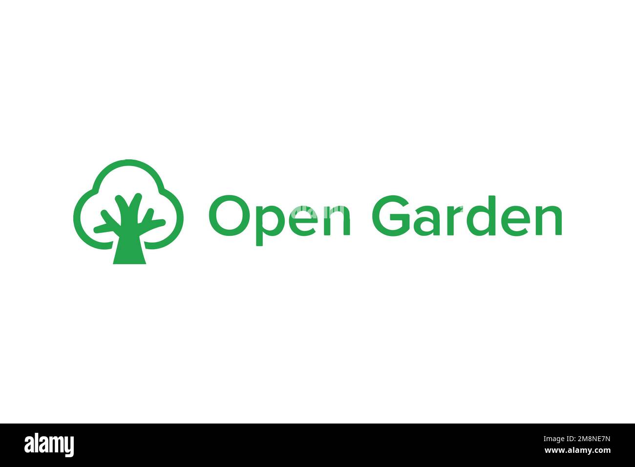 Open Garden, Logo, White background Stock Photo - Alamy