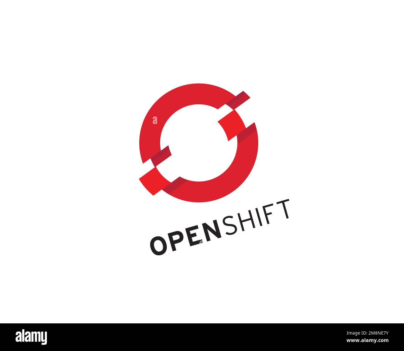 OpenShift, rotated logo, white background Stock Photo - Alamy