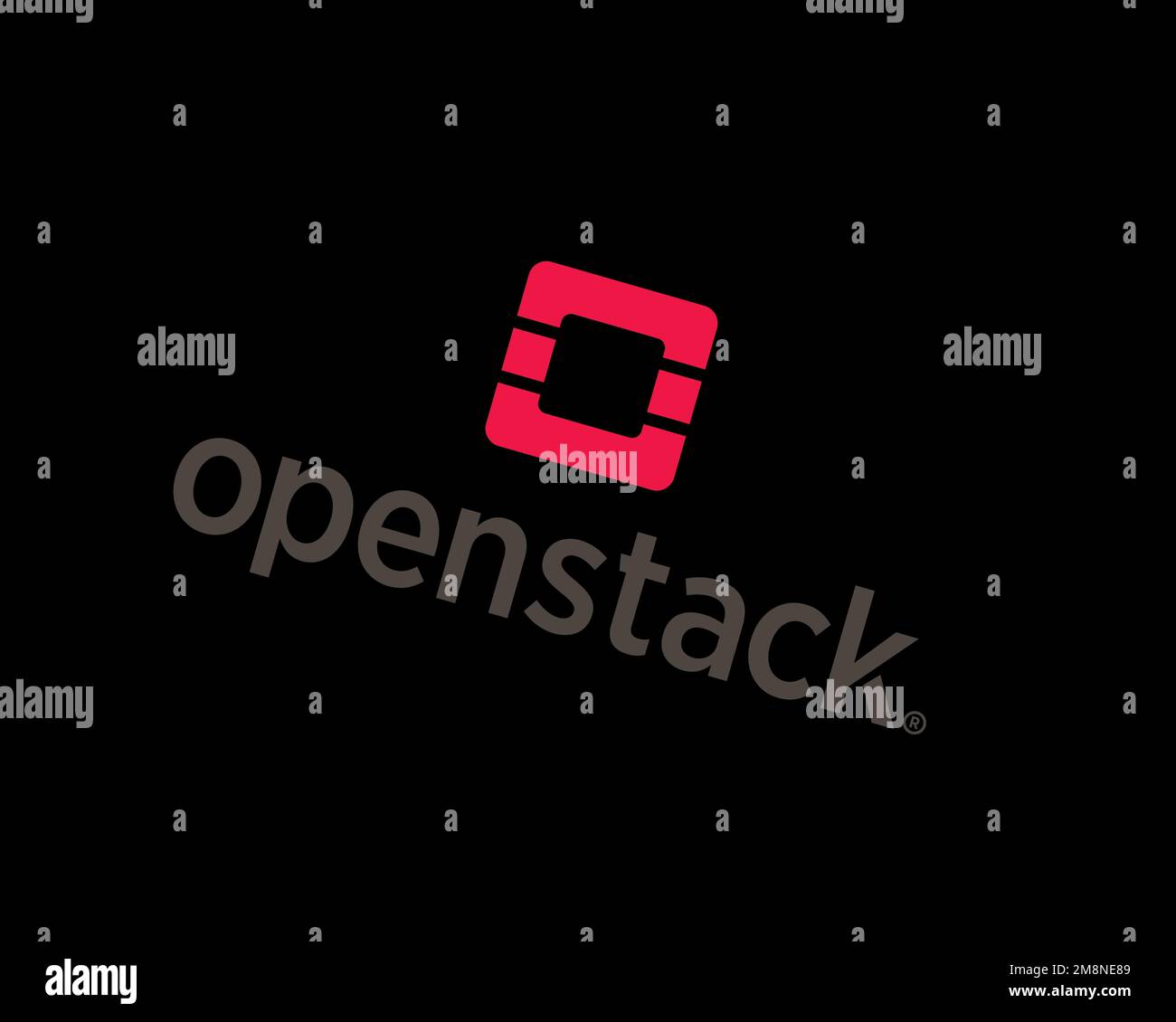 OpenStack, rotated logo, black background B Stock Photo - Alamy