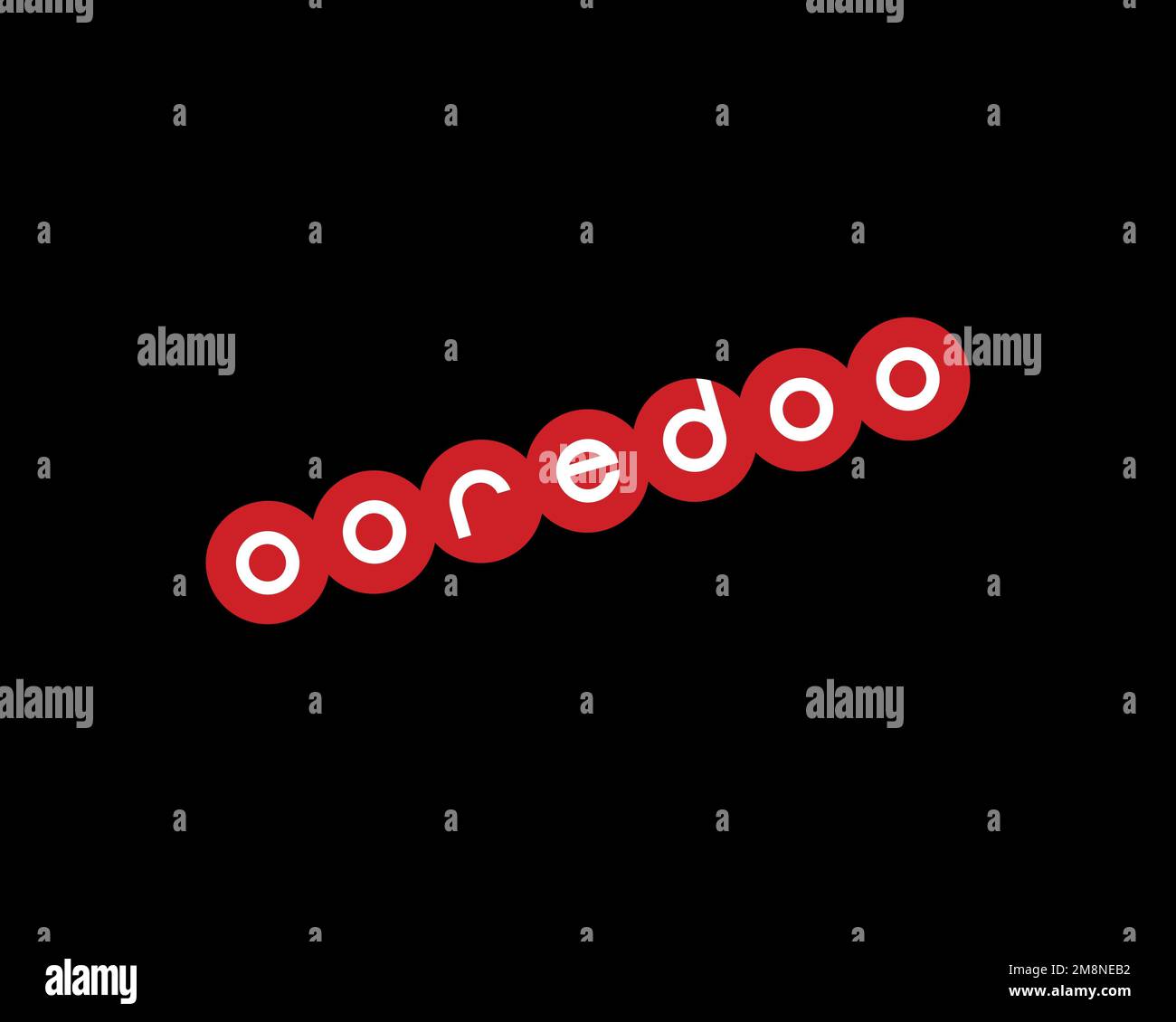 Ooredoo Algeria, rotated logo, black background Stock Photo - Alamy