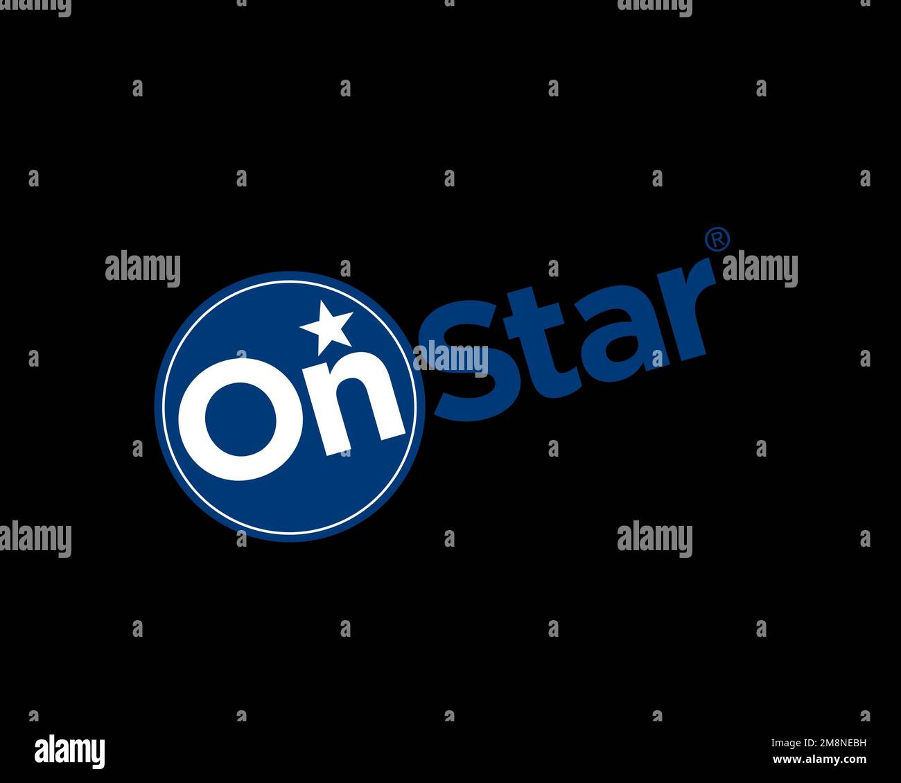 OnStar, rotated logo, black background Stock Photo - Alamy