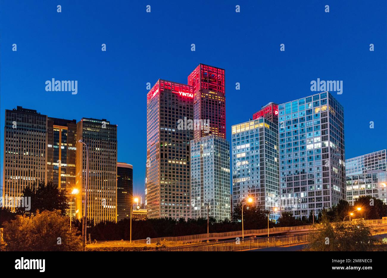 Beijing CBD SOHO at night Stock Photo - Alamy