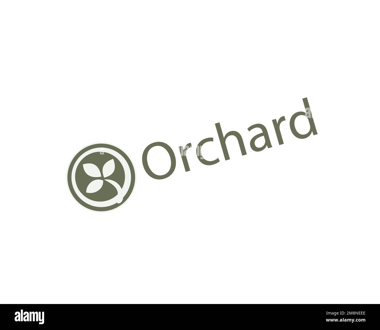 Orchard Project, rotated logo, white background Stock Photo - Alamy